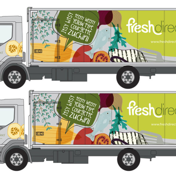 Self Adhesive Fleet Vehicle Graphics - Fresh Direct - B2B Graphics